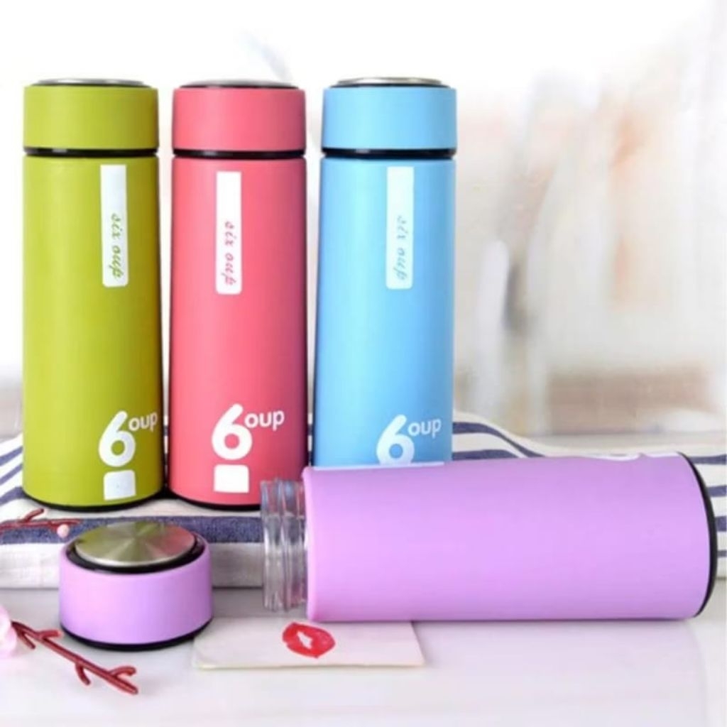 Jual Botol Minum Kaca Six Oup 450ml / Beling cover plastik 6oup logo ...