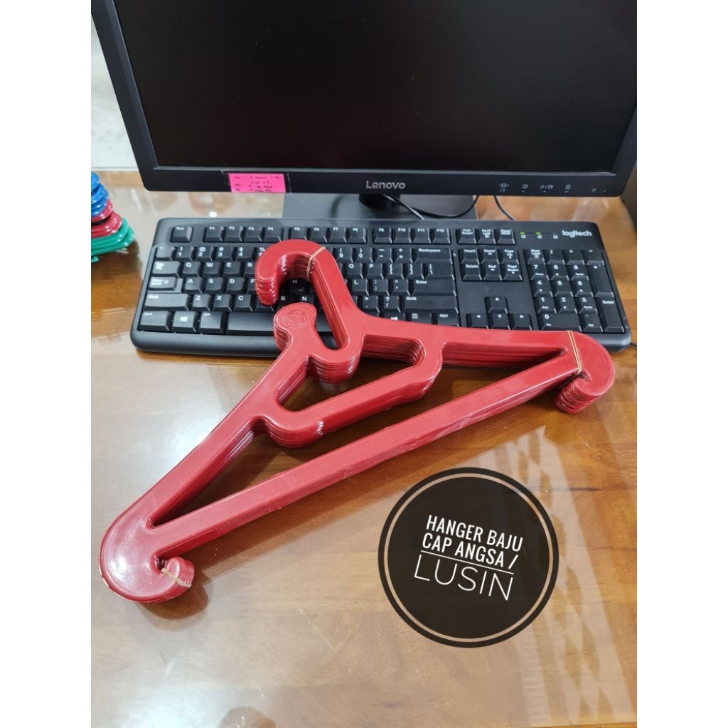 Jual hanger cap angsa per lusin / gantungan baju gepeng cap angsa ...