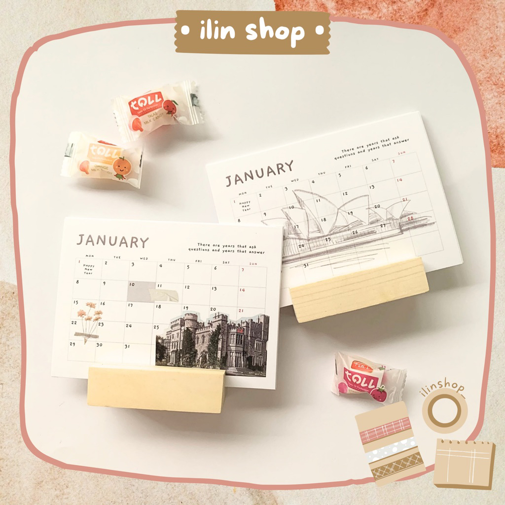 Jual [FREE DES 2025] 2026 Desk Calendar Planner Landscape Aesthetic ...