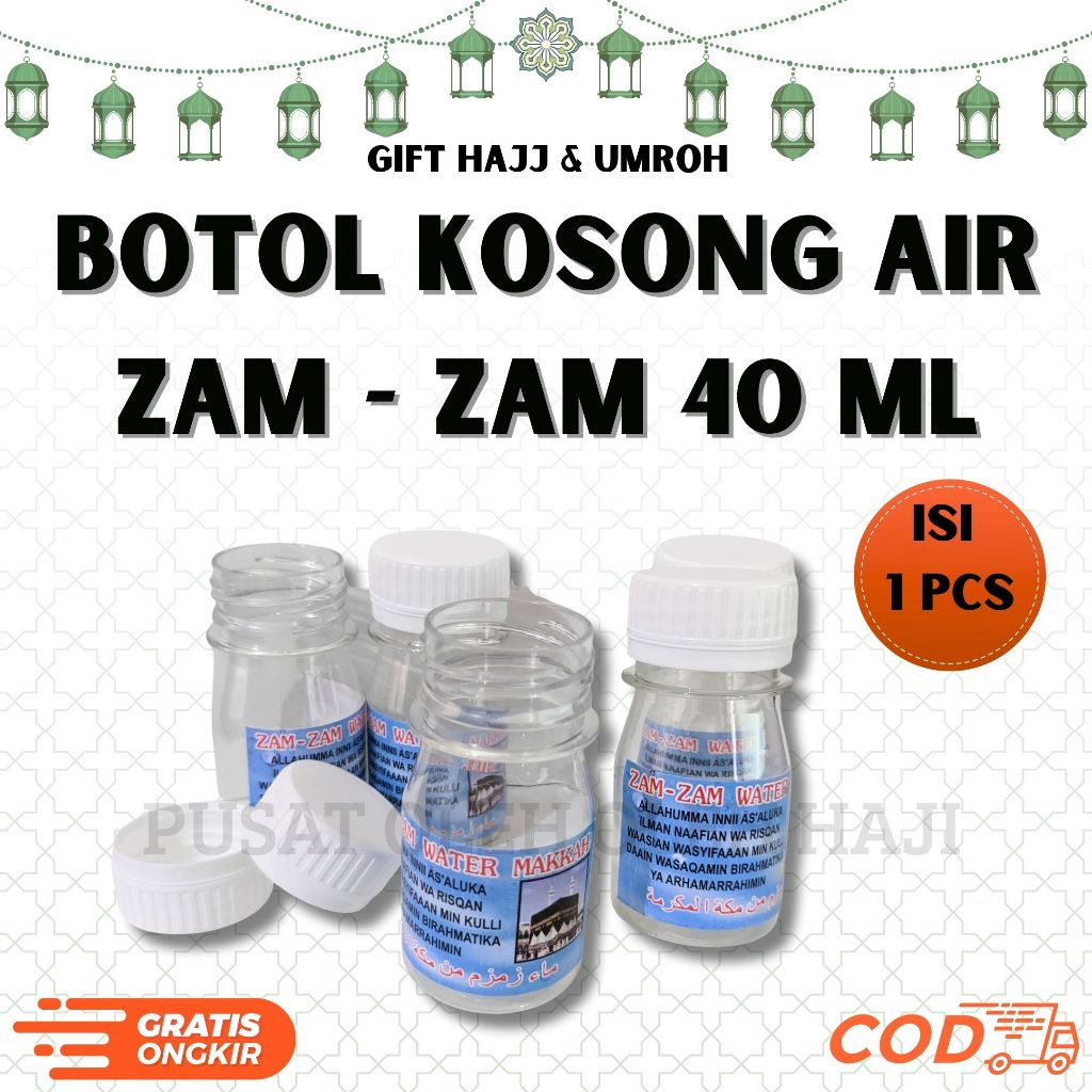 Jual BOTOL KOSONG 40 ML 1 PCS BOTOL AIR ZAMZAM KEMASAN WADAH BOTOL AIR ...