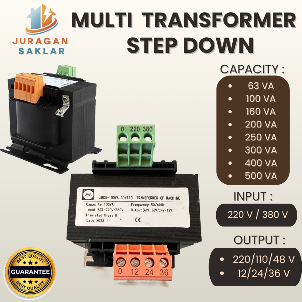 Jual TRAFO MULTI CONTROL TRANSFORMER STEP DOWN 200VA 200 VA 380V / 220V ...