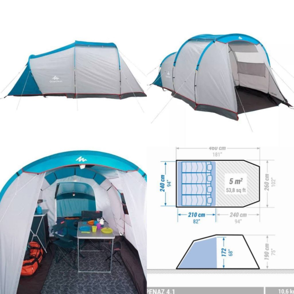 Jual quechua arpenaz 4.1 tenda family keluarga | Shopee Indonesia