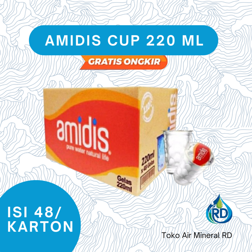Jual RD - AMIDIS Cup 220 ML 1 Dus - Isi 48 x 220 ML - Air Minum Mineral ...