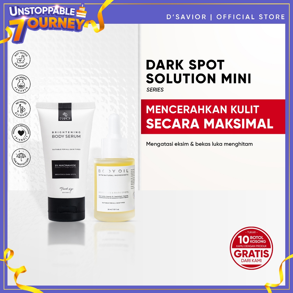 Jual Hemat 5% | D'SAVIOR Dark Spot Solution Mini (Brightening Body ...