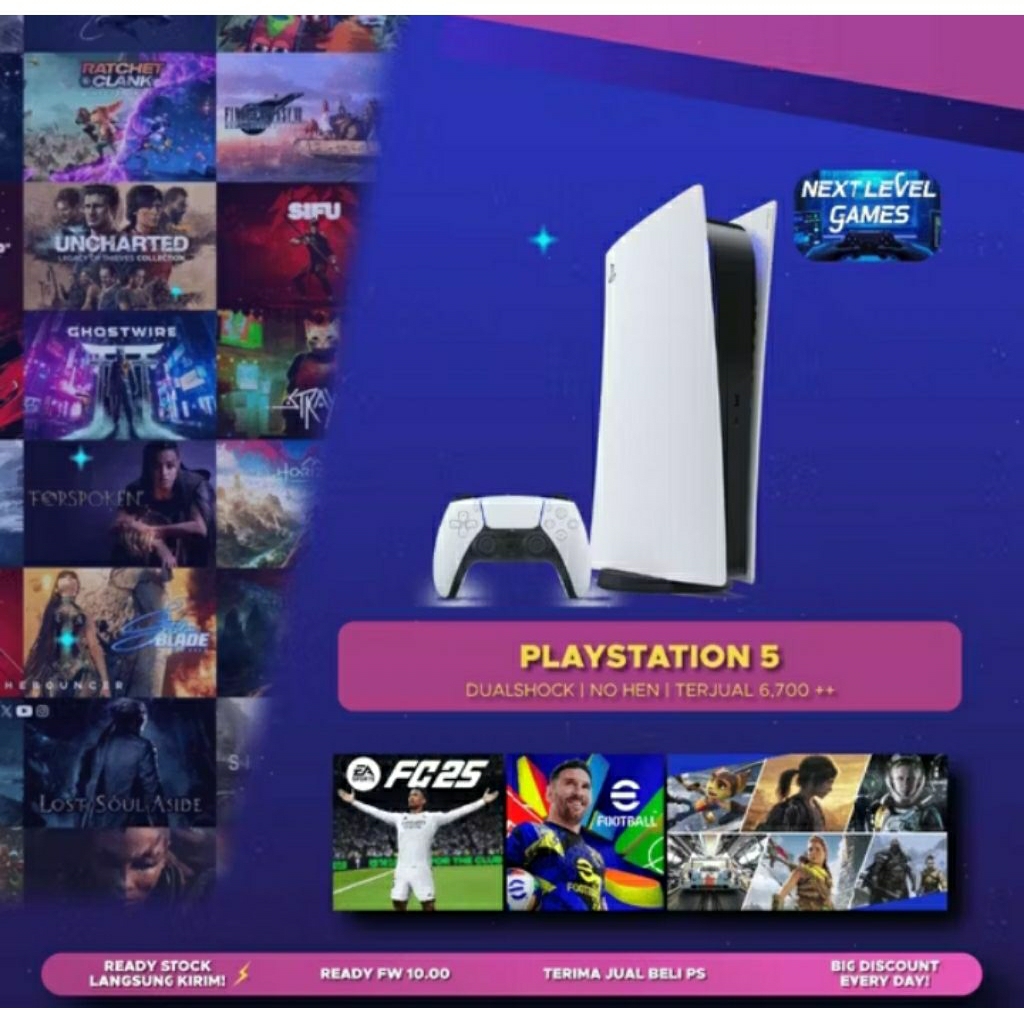 Jual PlayStation 5 full game online offline digital inter stik 2 pcs ...