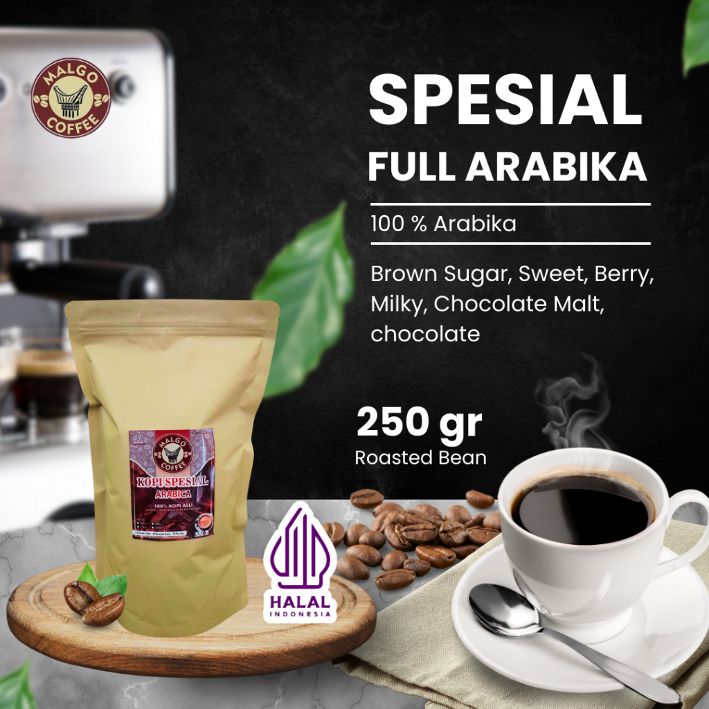 Jual KOPI ARABICA SPECIAL ROASTED BEAN BIJI KOPI /BUBUK 250 GRAM ...