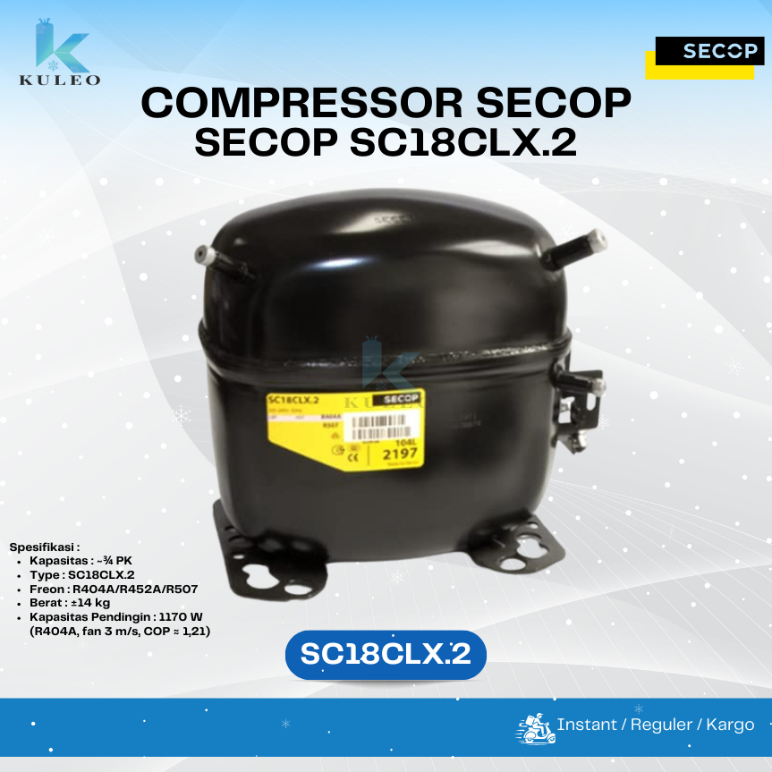 Jual Compressor SECOP SC 18CLX.2 - Kompresor Secop sc18clx.2 ...