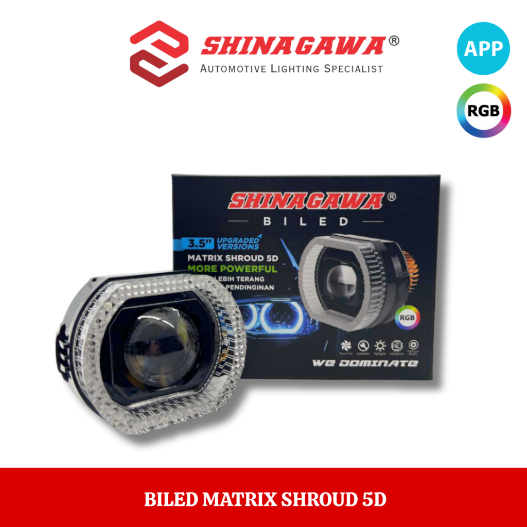 Jual {SHINAGAWA} BILED MATRIX SHROUD 5D 3 INCH 3.5 APP 210 MODE RGB ...