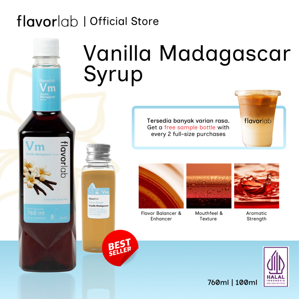 Jual Flavorlab Sirup Vanilla Madagascar Halal 760ml – Perasa Minuman ...