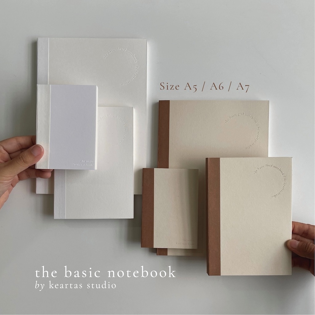 Jual The Basic Notebook - A5/A6/A7 Grid/Dotted/Lined/Blank Notebook by ...