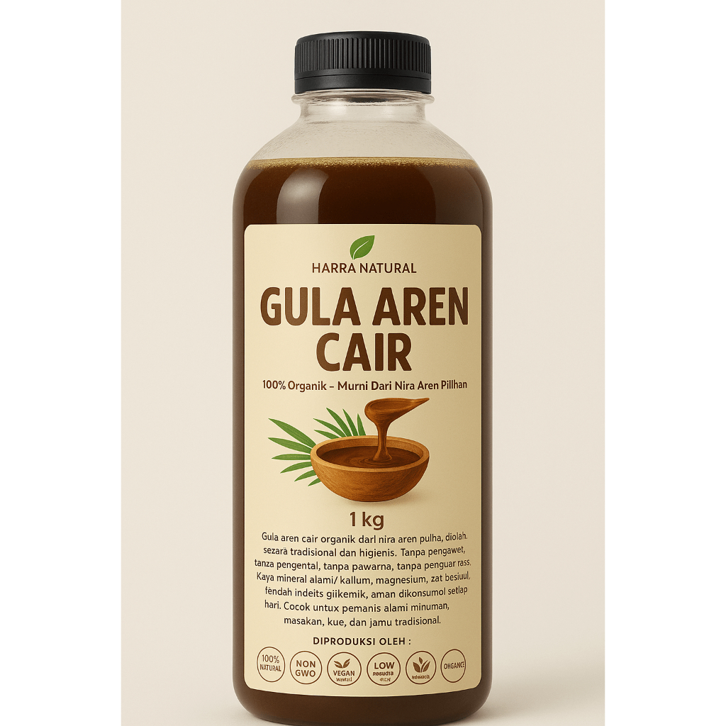 Jual Harra Natural Gula Aren Cair Murni Premium 1kg | Shopee Indonesia