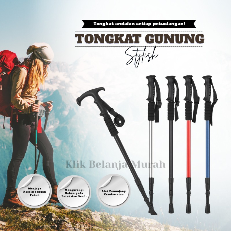 Jual Tongkat Hiking Gunung Lurus/ Tongkat Hiking Trekking Pole ...