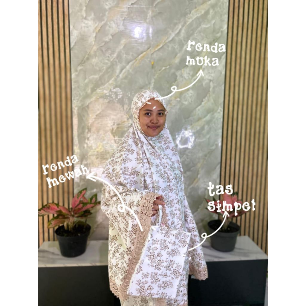 Jual Mukena Stelan Dewasa Katun foill Motif 2in1 Premium | Shopee Indonesia