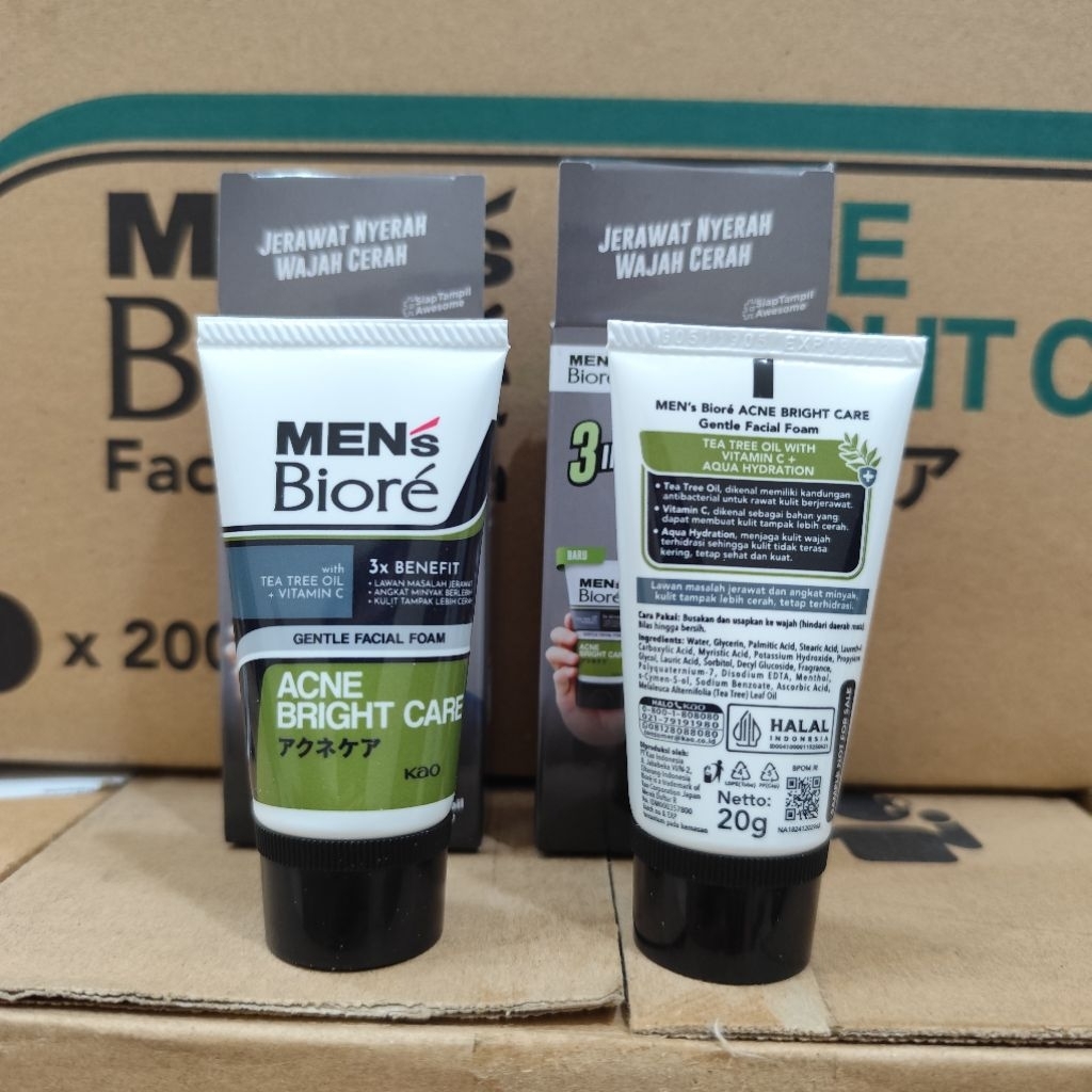 Jual Men's Biore Facial Wash Acne Bright Care Non Scrub Tea Tree Oil ...