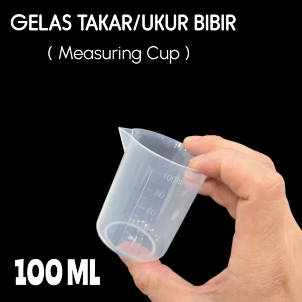Jual 383 Beaker Plastik Gelas Ukur Takar 100 ml 100ml measuring cup ...