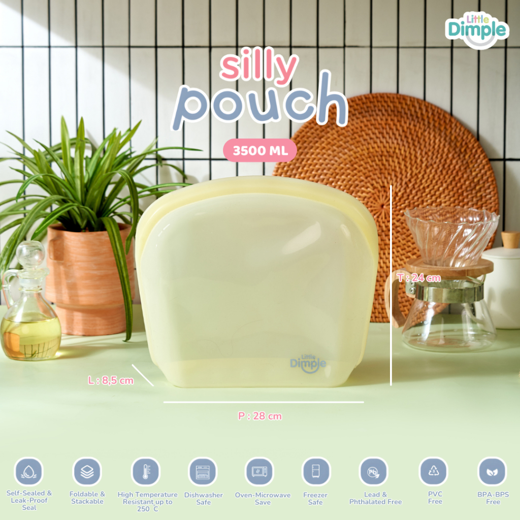 Jual Little Dimple Silly Pouch 3500 ml - Reusable Bag - Food Storage ...