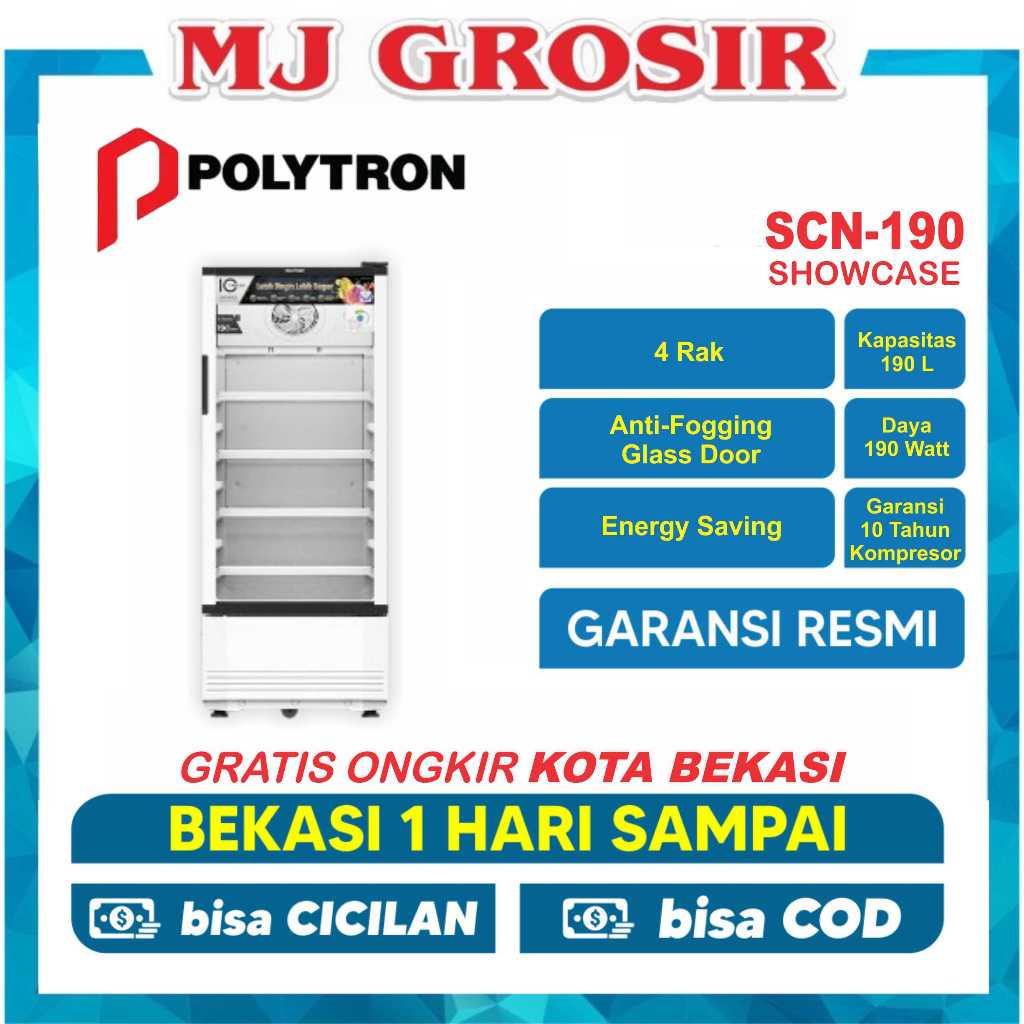 Jual SHOWCASE POLYTRON SCN 190 L / SRS 185 / ATIS 238 3 RAK DISPLAY ...
