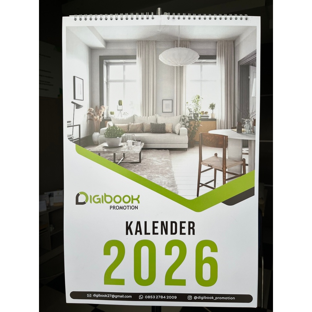 Jual Cetak Kalender Dinding Custom 2026 Klem Seng/Besi Bahan AP 150 gr ...