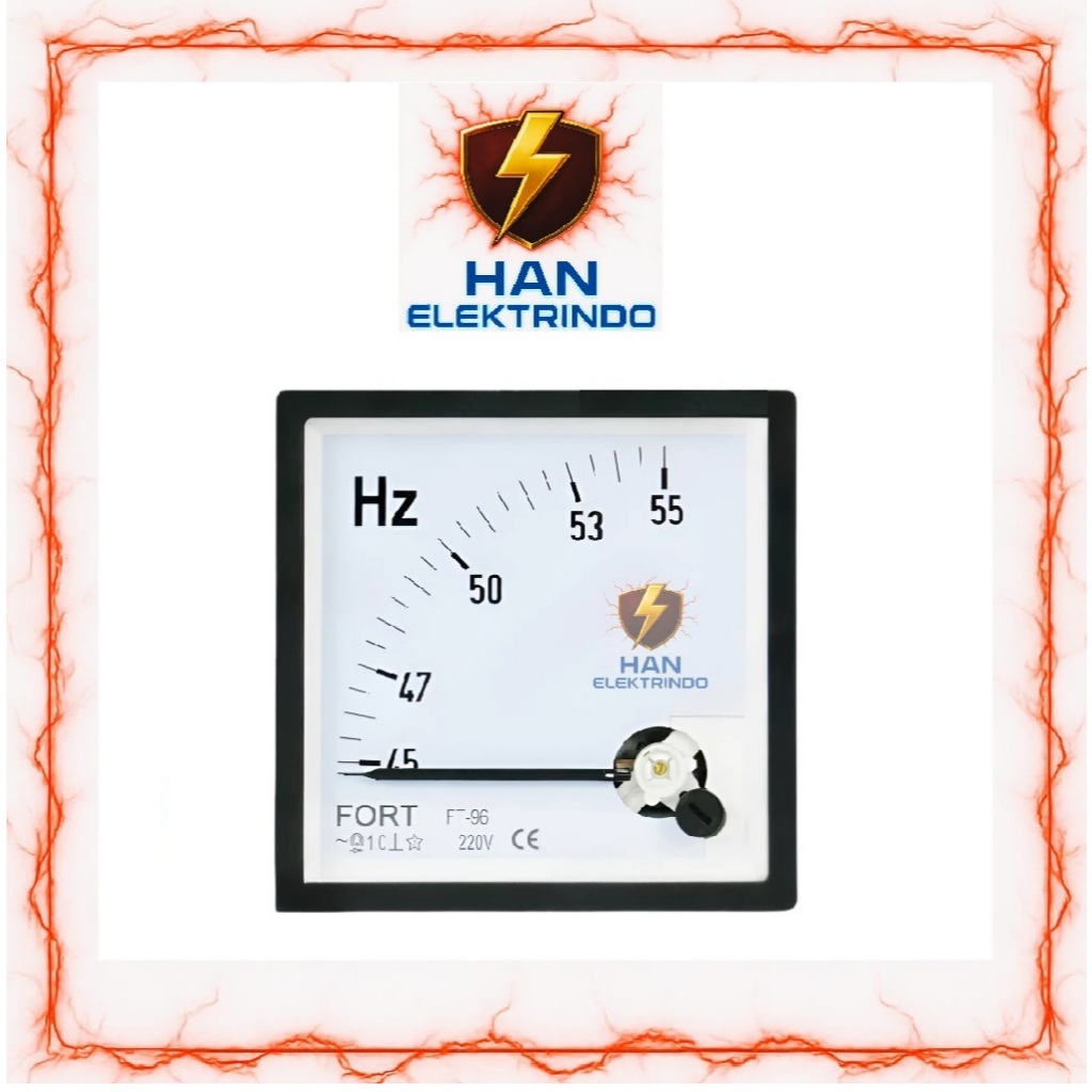 Jual HZ Meter Analog Jarum 45-55 Hz 96x96mm / Frekuensi Meter Analog ...