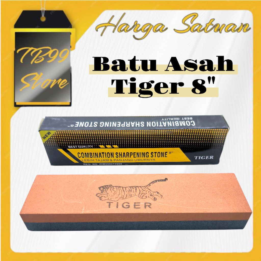 Jual Batu Asah Tiger 8 Inch Ungkal Abu Abu - Orange | Shopee Indonesia