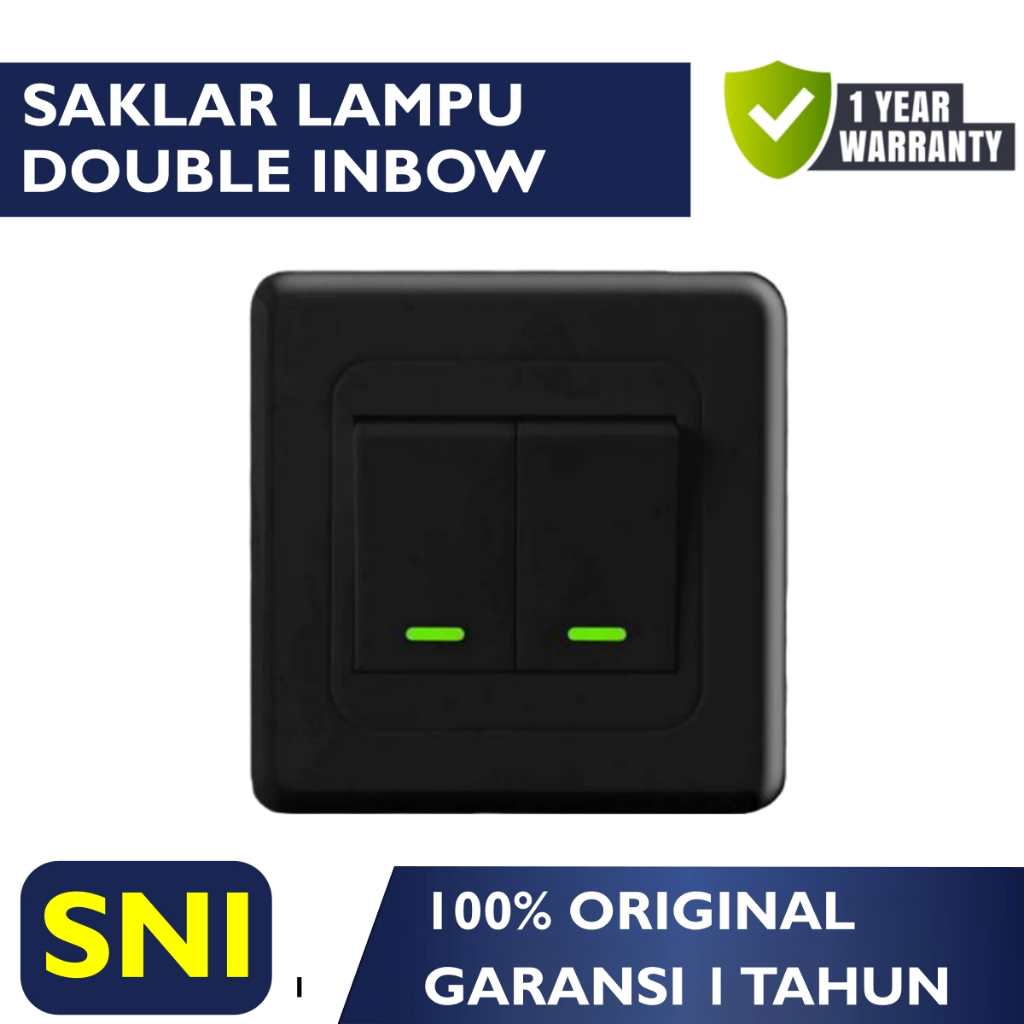 Jual Saklar Double Inbow Hitam Tanam Dinding Engkel Seri Ganda SNI ...