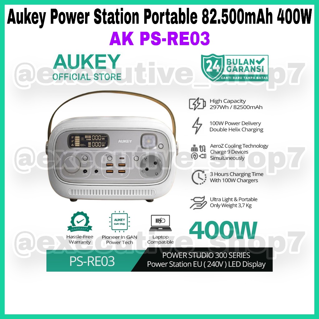 Jual Aukey Power Station Portable 82.500 mAh 400W - AK PS-RE03 | Shopee Indonesia