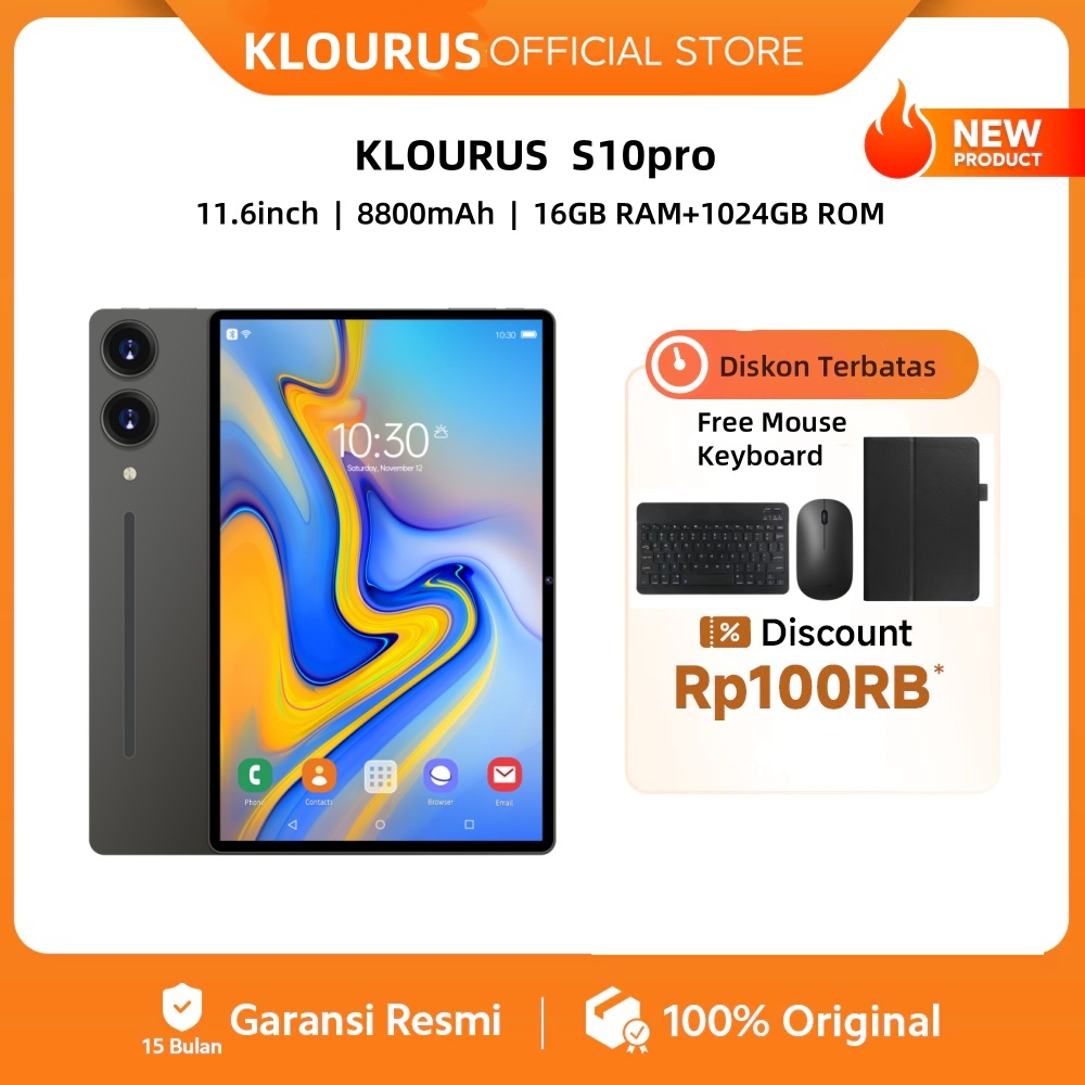 Jual KLOURUS Tablet S10 Pro (16GB + 1024GB) | IPS 11.6" | Tablet Murah ...