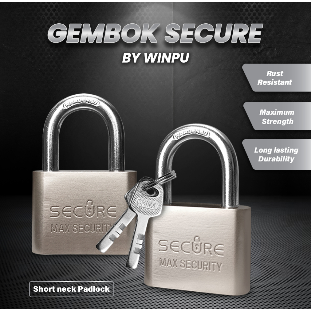Jual SECURE Gembok Padlock Pagar Loker Kunci Pintu Leher Pendek Shackle ...