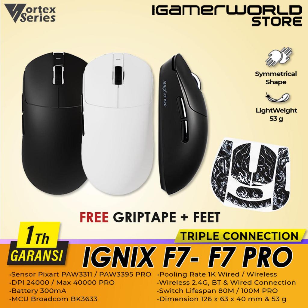 Jual Mouse Gaming Wireless Vortex IGNIX F7 / F7 PRO Triple Mode ...