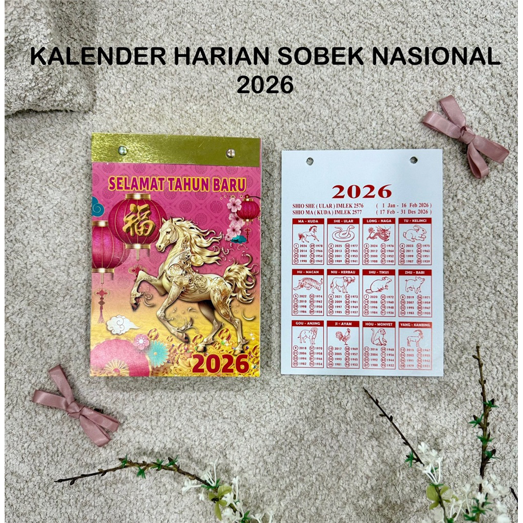Jual KALENDER 2026 HARIAN SOBEK INDONESIA SEDANG TAHUN KUDA | Shopee ...
