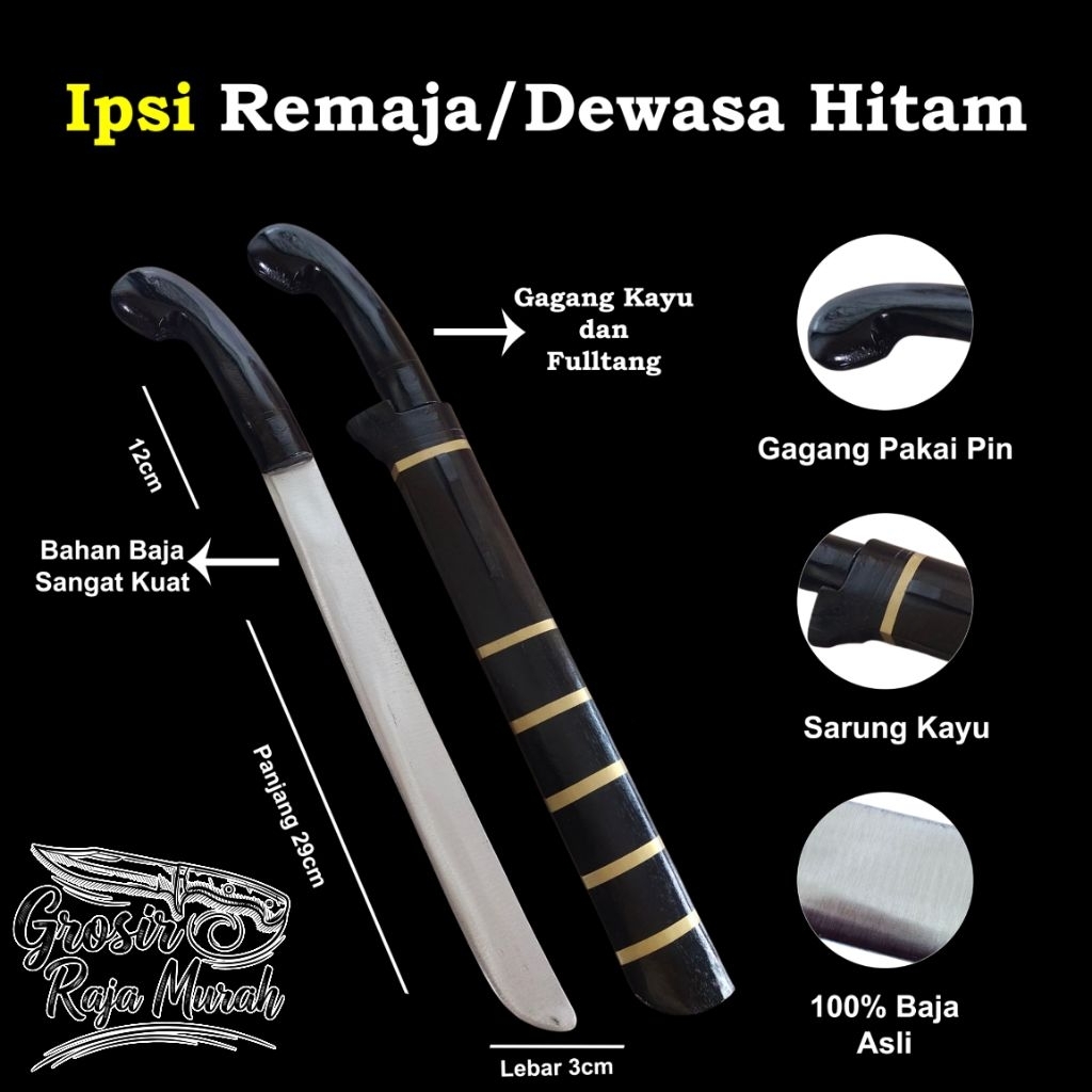 Jual golok silat standar logo ipsi 100% aman tumpul untuk latihan anak ...