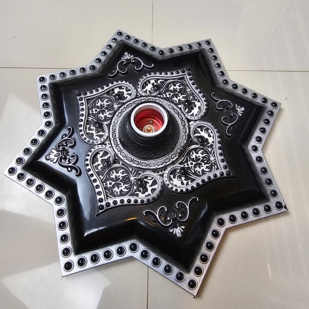 Jual [COD] Fitting Lampu Ornamen Plafon PVC Kotak Fiting Hias Lampu ...