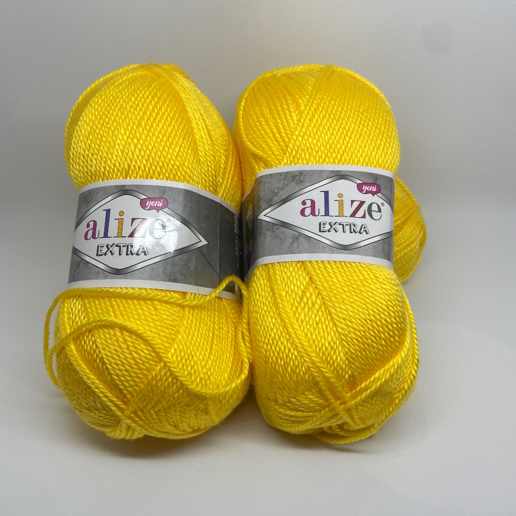 Jual Alize Extra - Benang 100% akrilik rajut warna kuning - acrylic ...