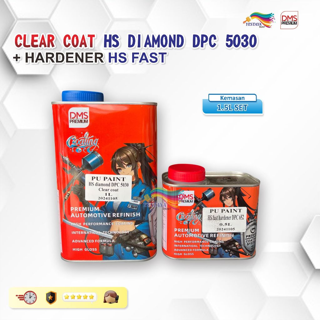 Jual CLEAR COAT HS DIAMOND 5030 DMS PREMIUM 2:1 HARDENER FAST 652 (LUAR ...