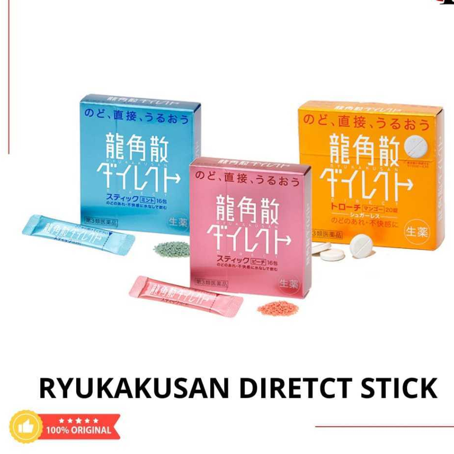 Jual Ryukakusan Direct Stick 16 Pcs / Lozenges Mango 20tab/Serbuk ...