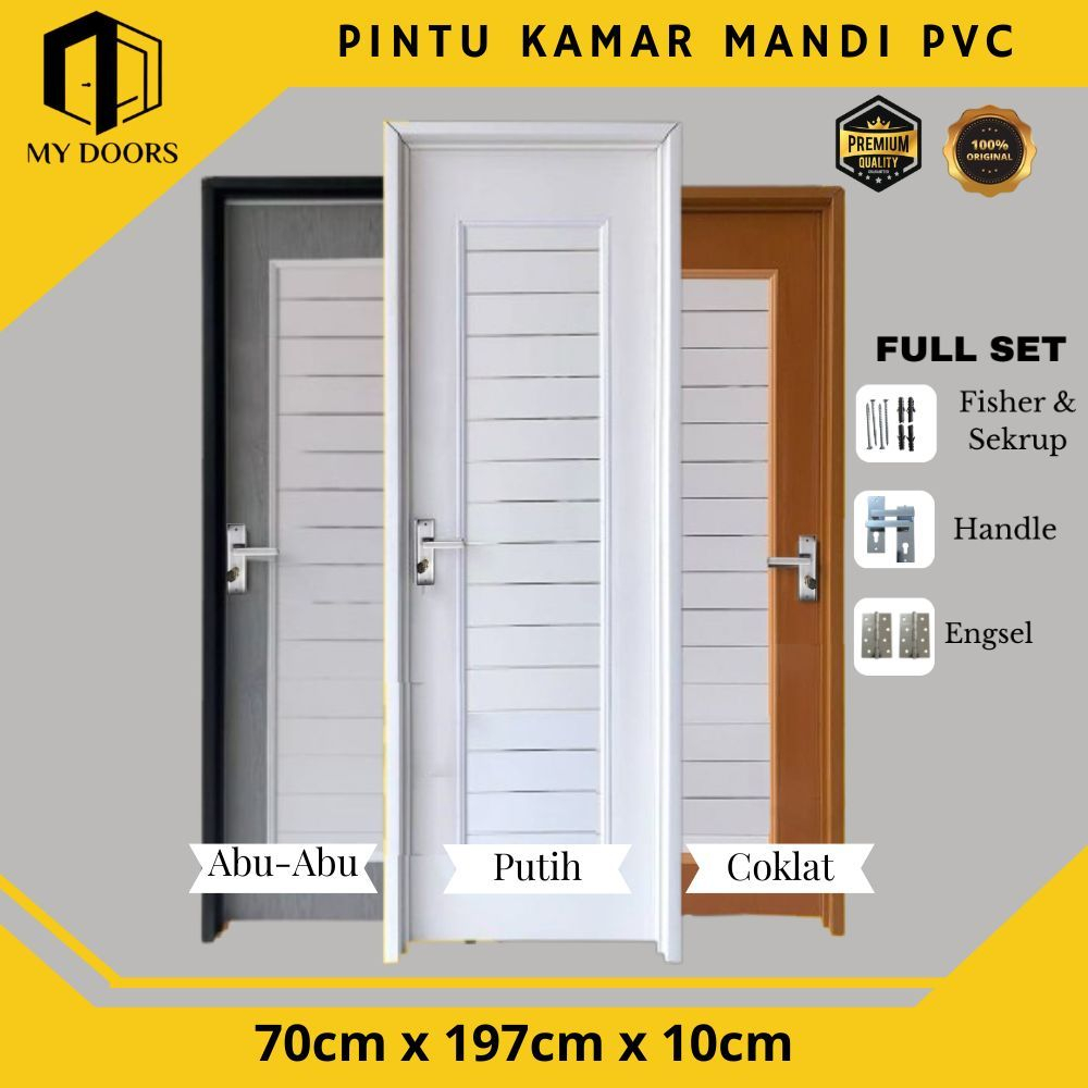 Jual Pintu Kamar Mandi PVC My Door Full Panel Dengan Kunci Engkol ...