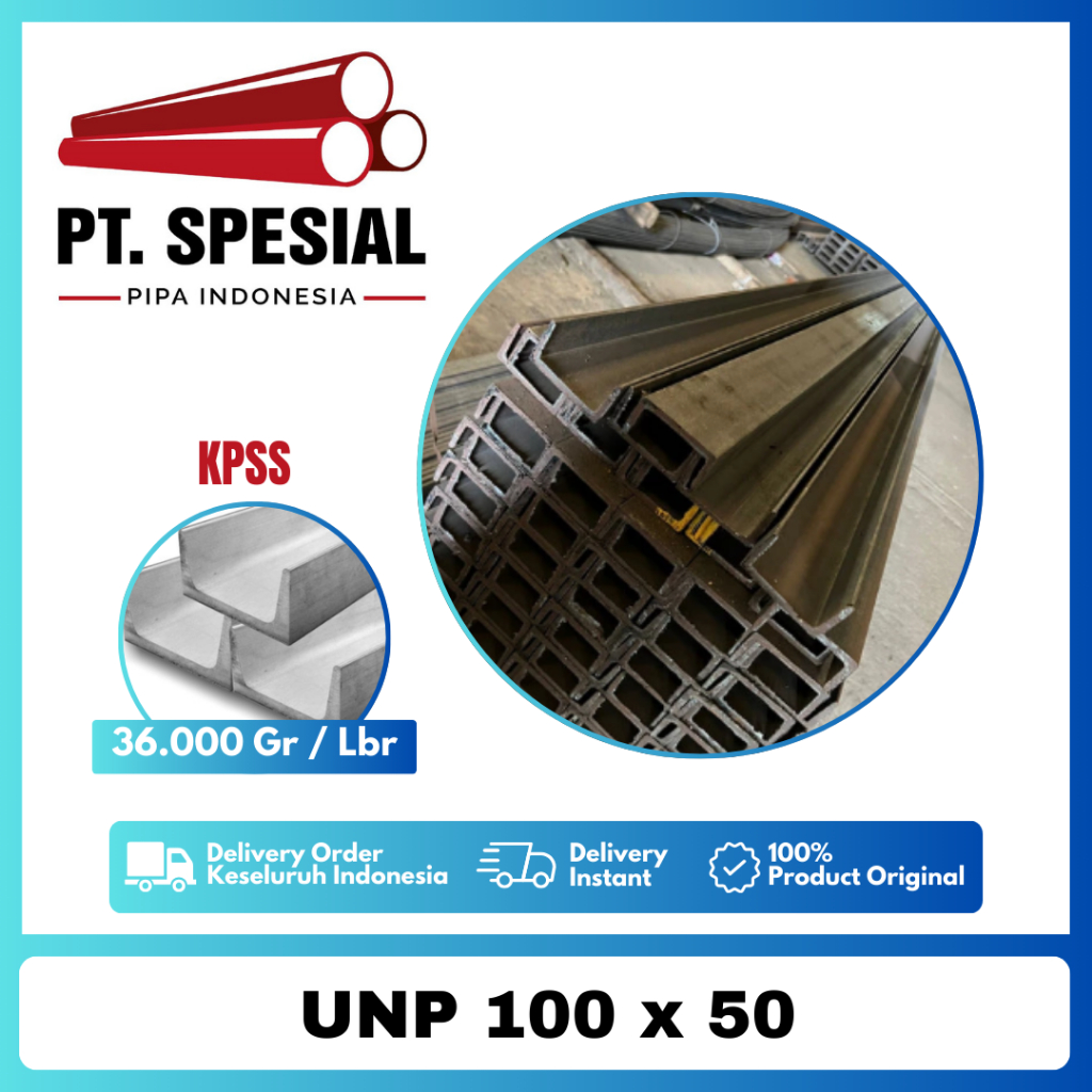 Jual UNP 100 Besi UNP 100 x 50 / Besi Kanal U / UNP 100 x 50 x 3mm 6 ...