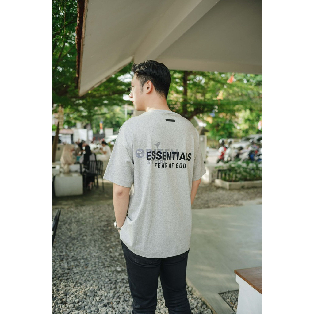 Jual FW24 Essentials Jersey Crewneck Tee Light Heather Original / Baju ...