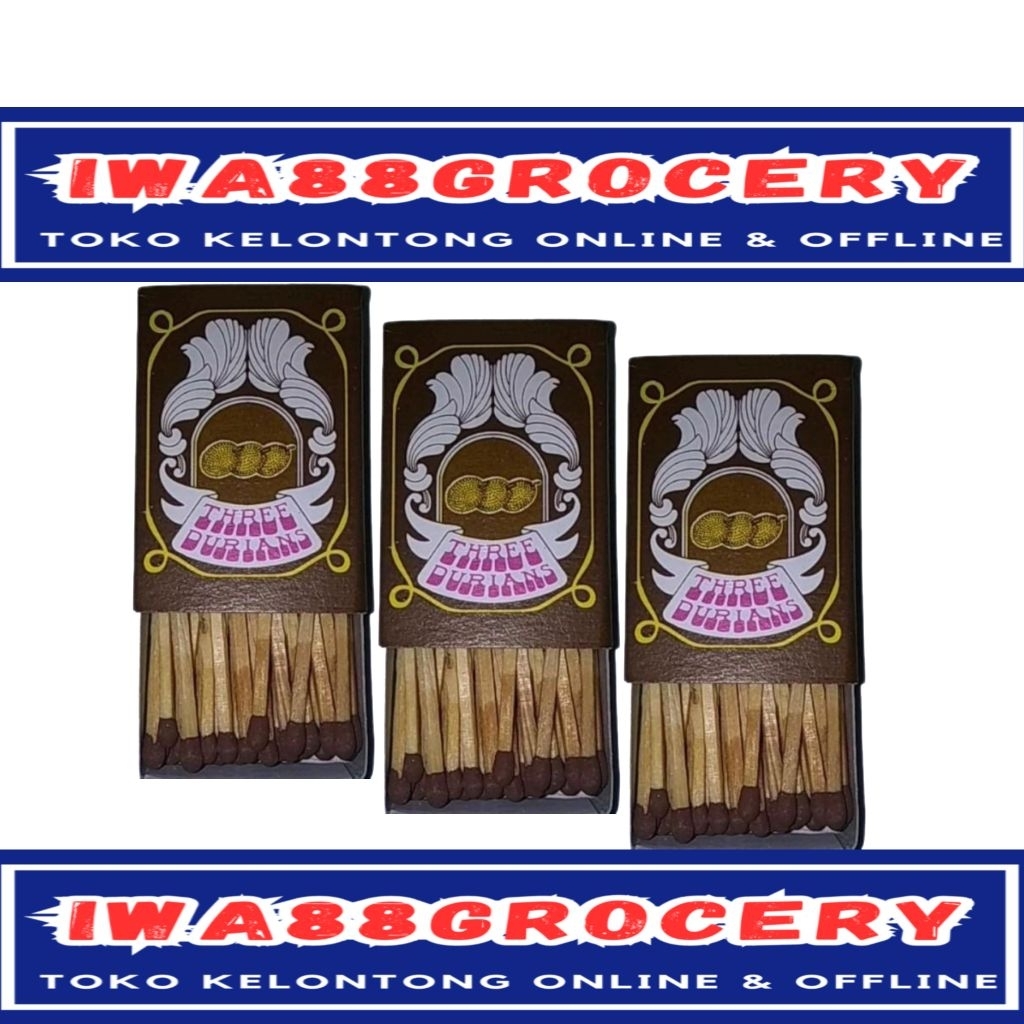 Jual korek kayu api three durians eceran 1pices | Shopee Indonesia