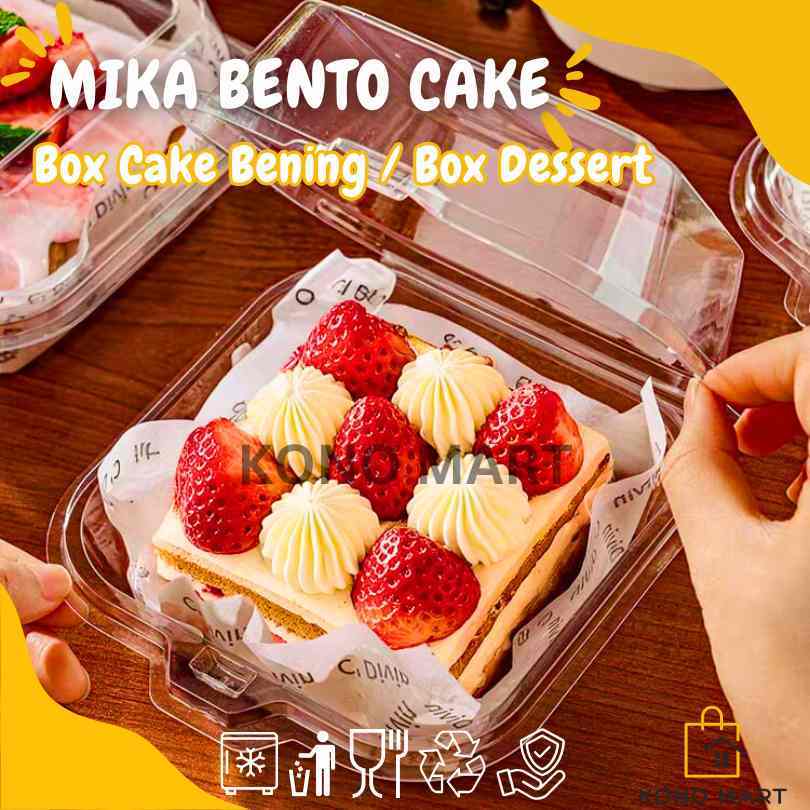 Jual Kono Mart - Box Mika Bento Cake Transparant Premium Korea Cake ...