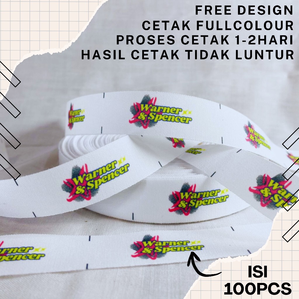 Jual label baju / label katun print fullcolour | Shopee Indonesia