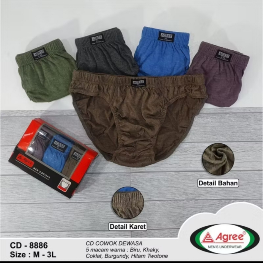 Jual AGREE SET 3 p Celana Dalam Pria Dewasa - CD Agree MERAH - sempak ...