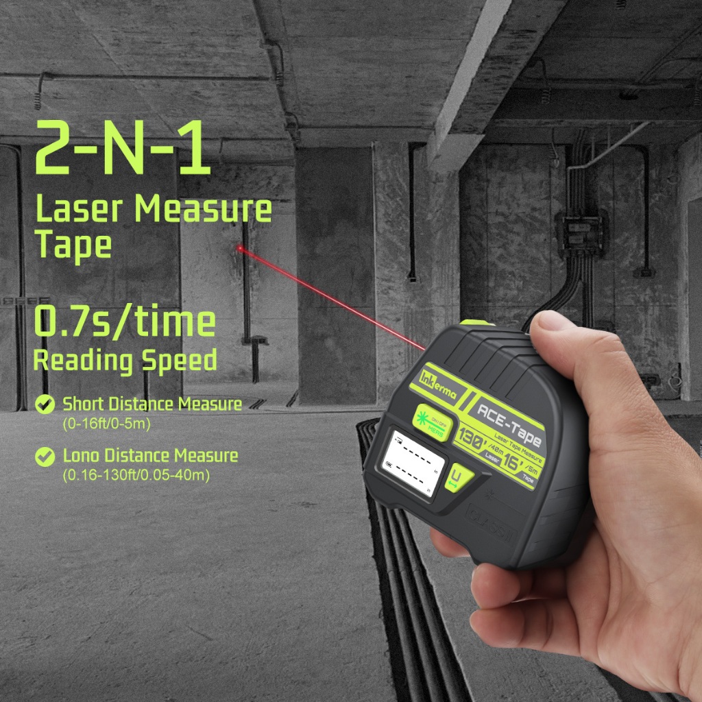 Jual ACE-Tape 2-in-1 laser tape measure / laser presisi tinggi / laser ...