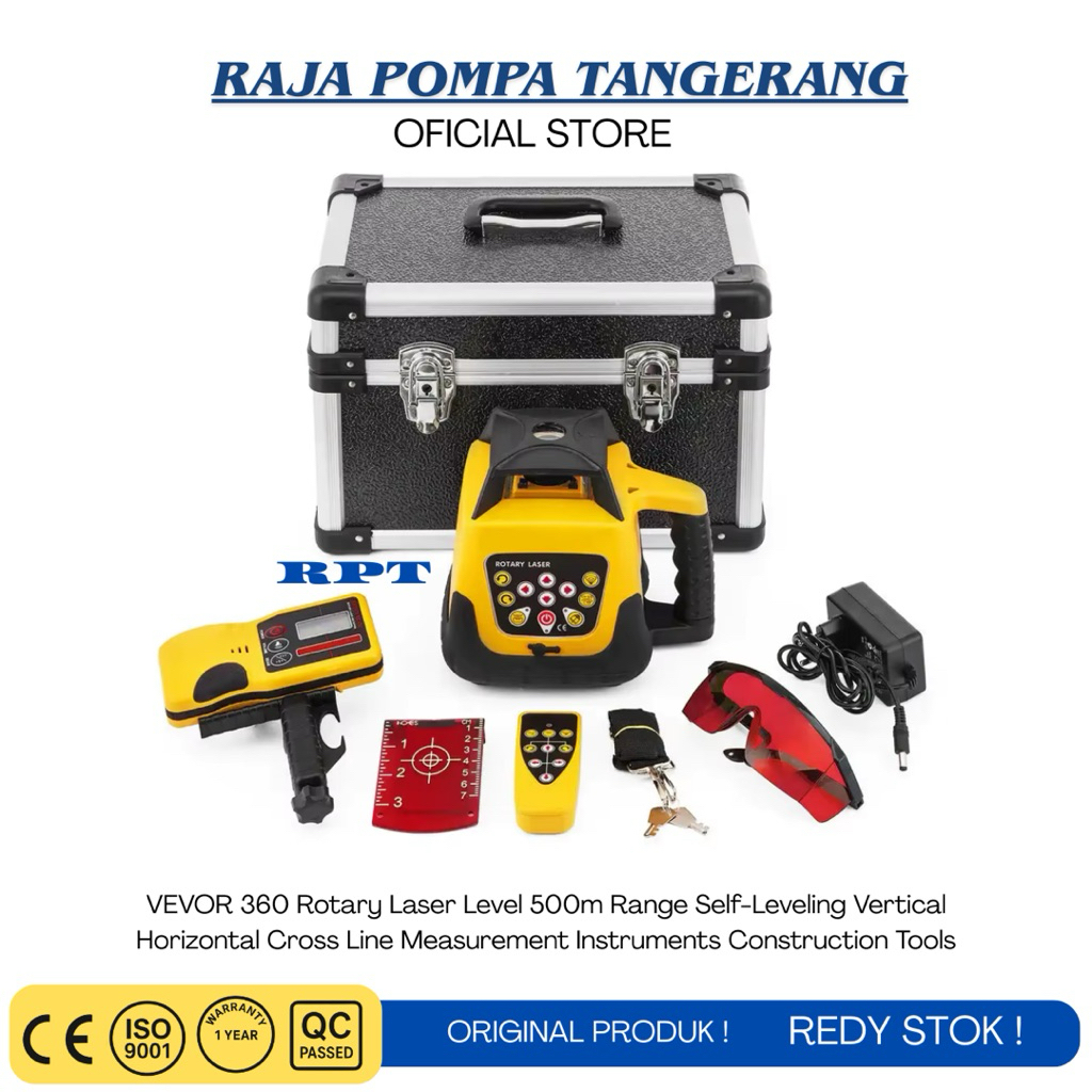 Jual VEVOR 360 Rotary Laser Level 500m Range Self-Leveling Vertical ...