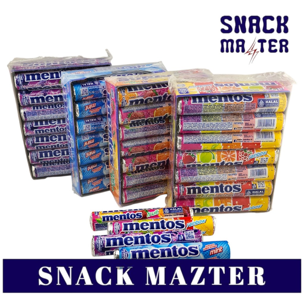 Jual Mentos Roll - Stay Fresh with Chewy Dragees Mint Candy BOX - Netto ...