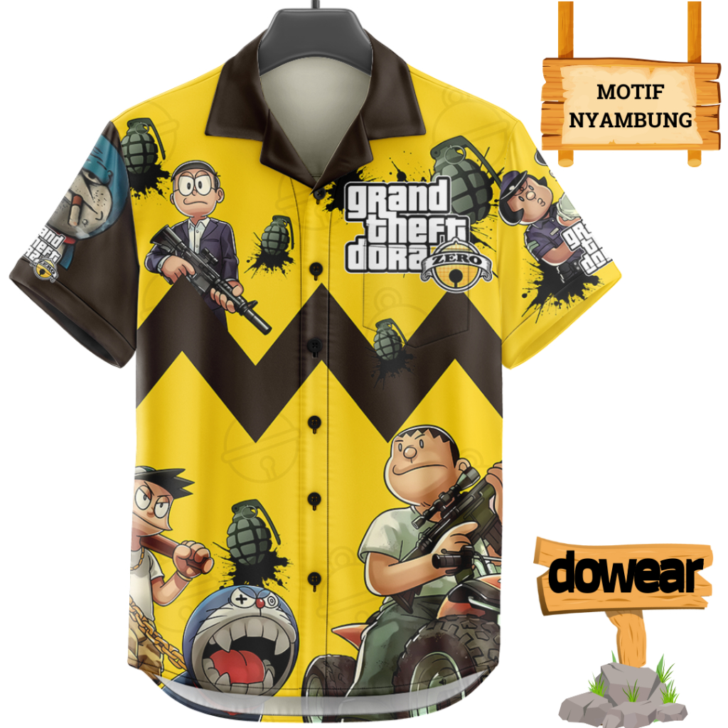Jual Dowear Baju Kemeja Motif Cewe Cowo Full Printing Jumbo Pria Wanita ...