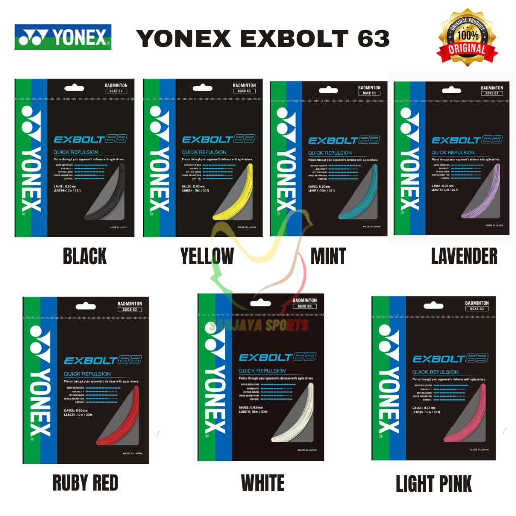 Jual SENAR RAKET BADMINTON BULUTANGKIS SENAR YONEX EXBOLT 63 ORIGINAL ...