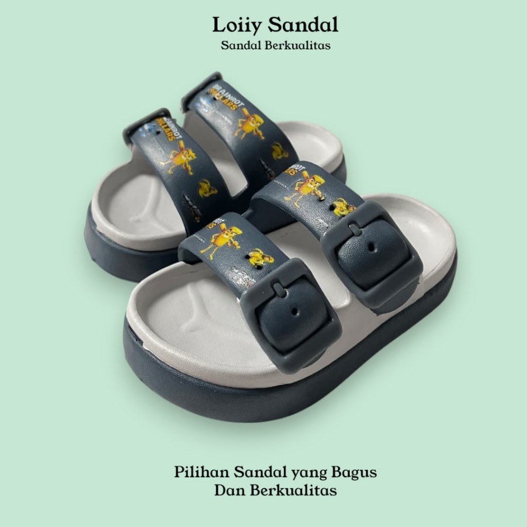 Jual Sandal Selop anak Sendal Motif Tung Tung Sahur Strap Dua Bahan ...