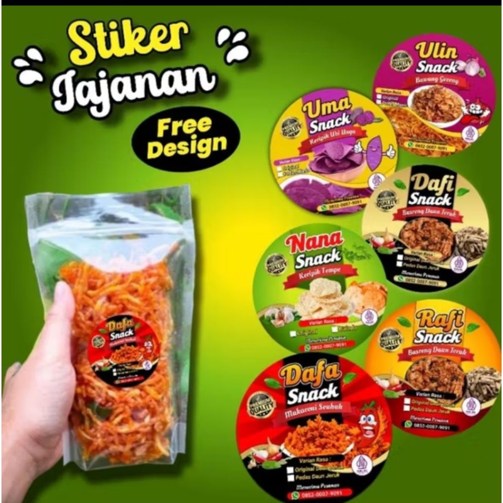 Jual Label Sticker Custom Makaroni Viral Pedas | Shopee Indonesia
