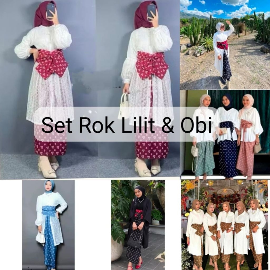 Jual BDG-SET ROK LILIT+OBI BATIK JUMPUTAN SET ROK DAN OBI BELT KEBAYA ...